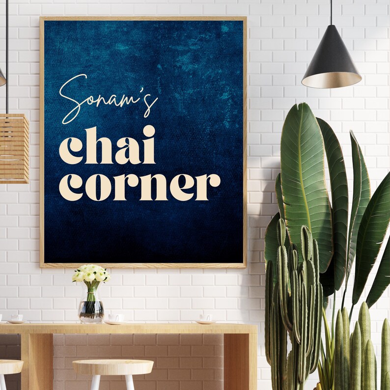 Personalized Chai Print: Bold Indian Typography, Colorful Desi Art ...