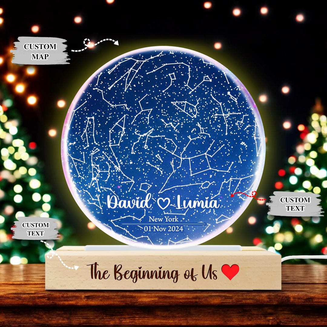 Personalized Constellation Map Night Light - Ideal Valentine's Gift for ...