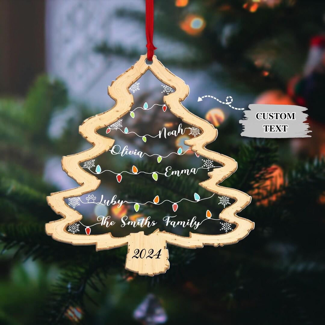Personalized Family Tree Ornament, Family Christmas Ornaments, Family ...