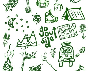 Get Outside Print 8x10 Nature Art Print Adventure Print - Etsy