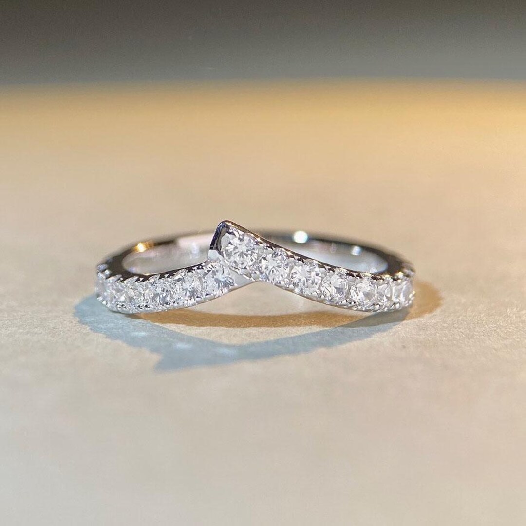 S925 Sterling Silver High Carbon Diamond Ring, Asymmetrical Cross-row ...