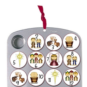 Christmas Cupcake Muffin Tin Advent Calendar Nativity Countdown Baby ...