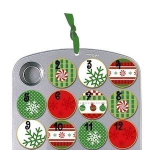 Christmas Cupcake Muffin Tin Advent Calendar Red Green Countdown ...