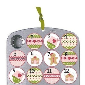 Christmas Cupcake Muffin Tin Advent Calendar Pink Green - Etsy
