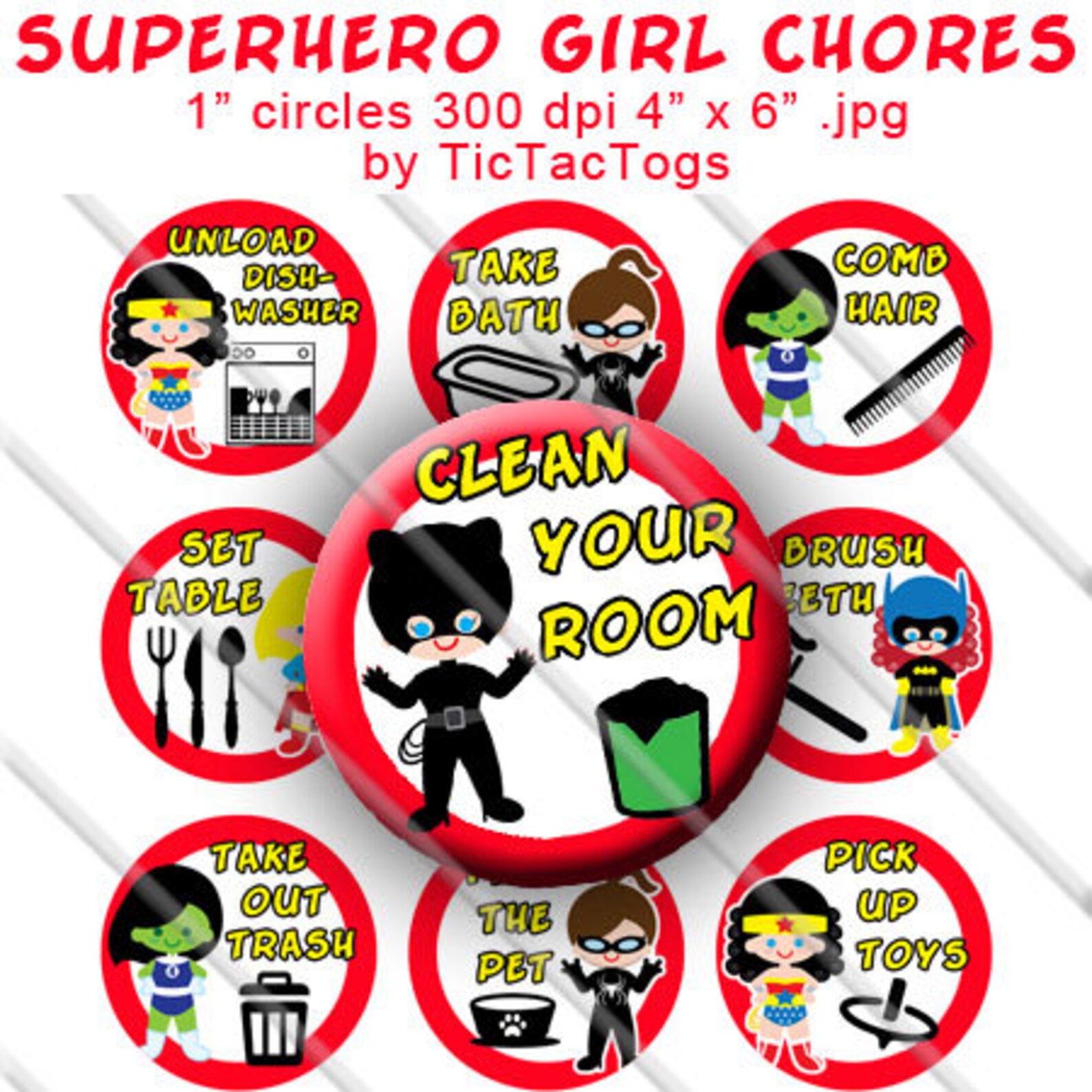 Printable Superhero Girl Chore Chart Behavior Reward DIY - Etsy