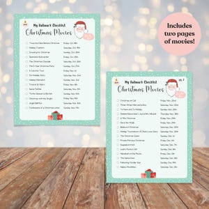 Hallmark Christmas Movie Checklist Holiday Movie Tracker Printable ...