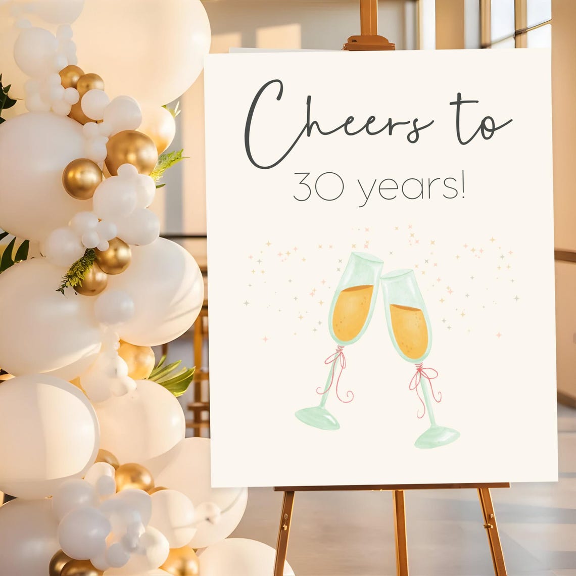 PRINTABLE Cheers to 30 Birthday Sign Adult Birthday Sign 30th Birthday ...