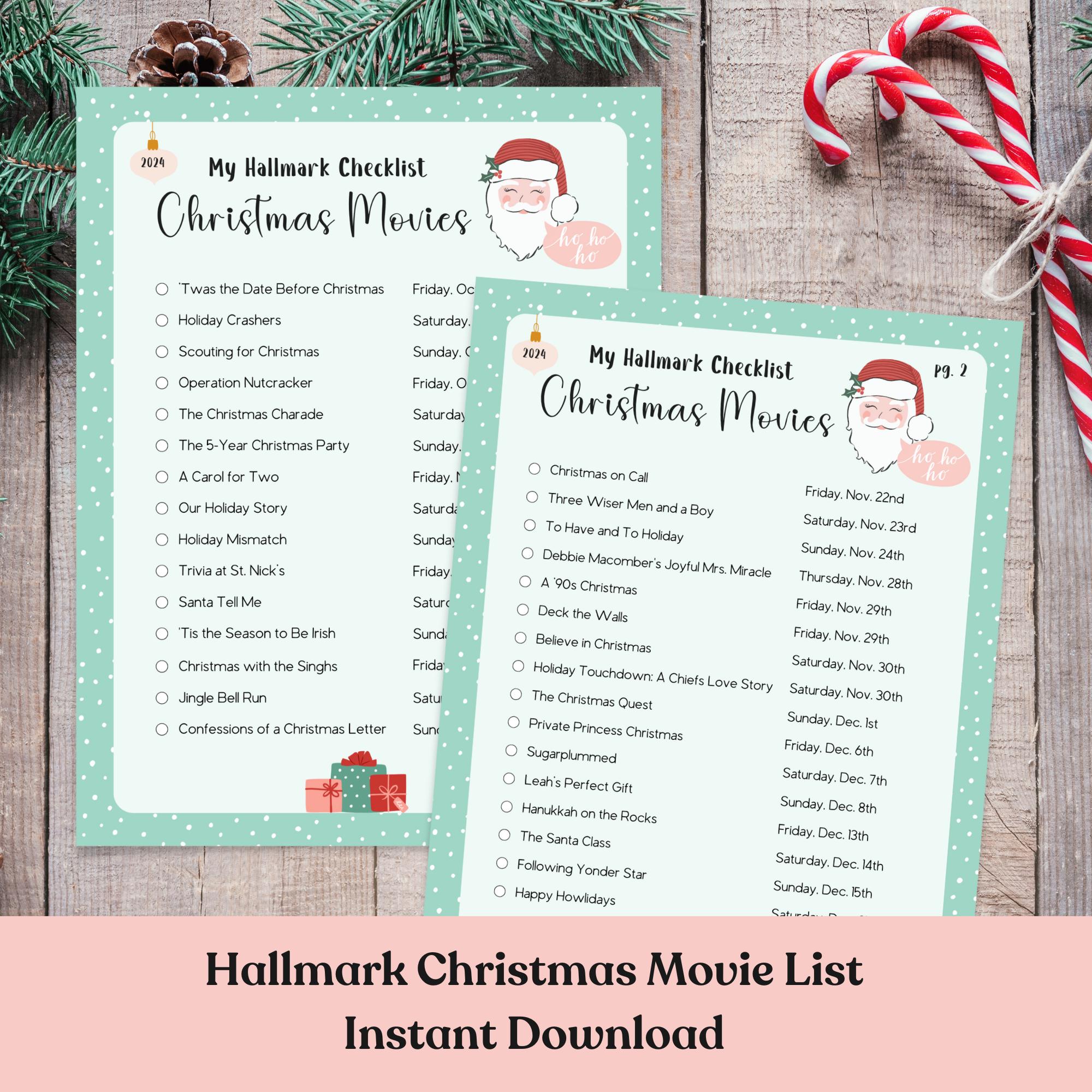 Hallmark Christmas Movie Checklist Holiday Movie Tracker Printable ...