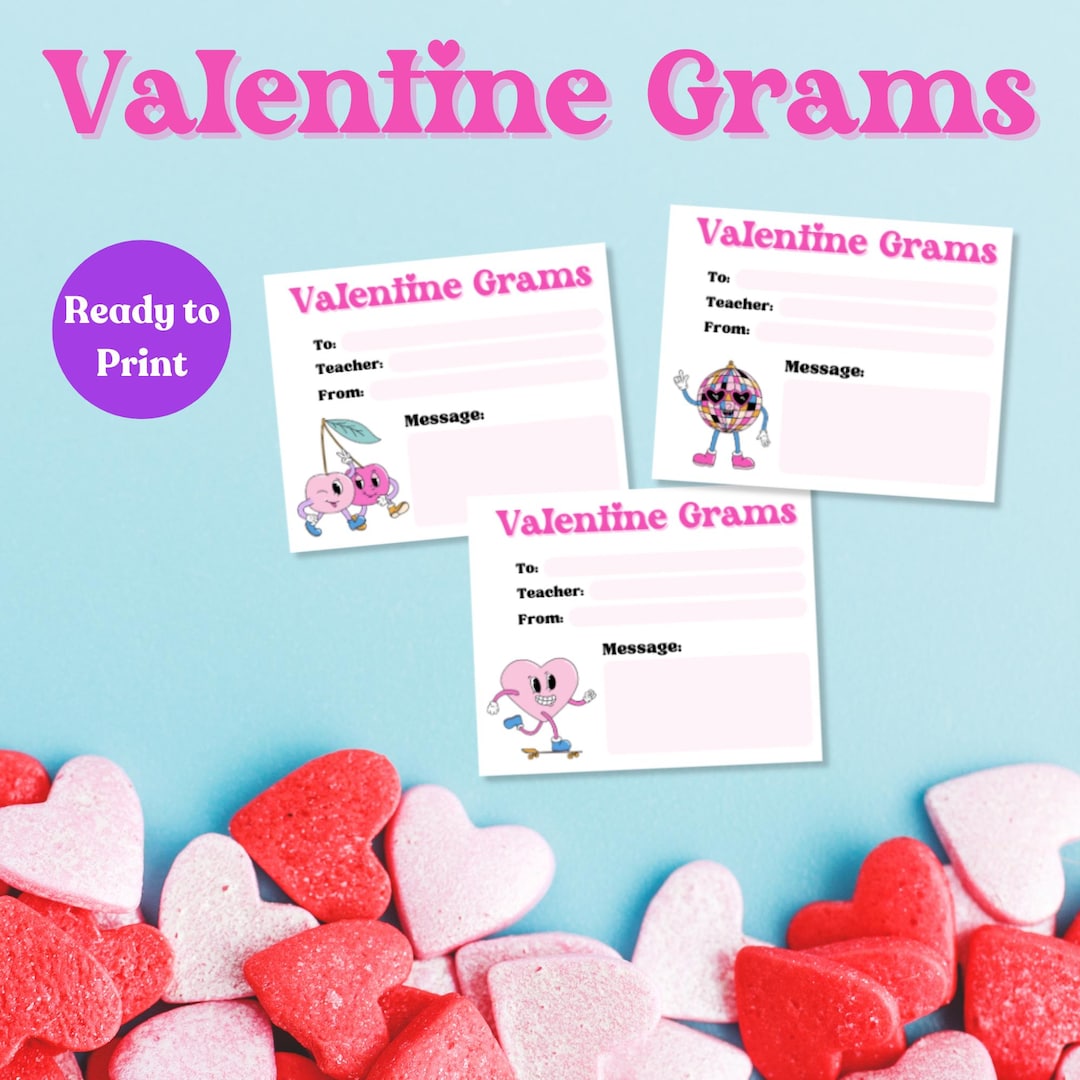 Valentine's Day Candy Gram Printable Valentine's Day Candy Gram PTA PTO ...