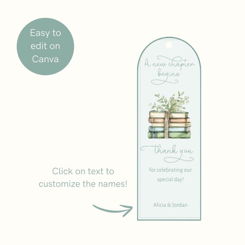 EDITABLE Baby Shower Bookmark Favor Editable Thank You A New Chapter ...
