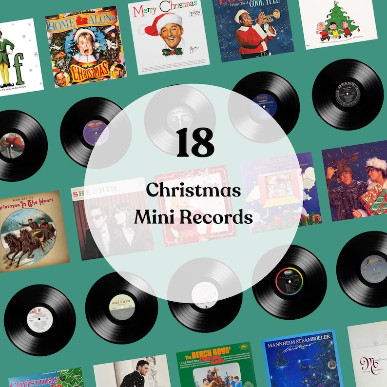 Printable Christmas Mini Vinyl Records for Dollhouse, 1:12 Scale ...