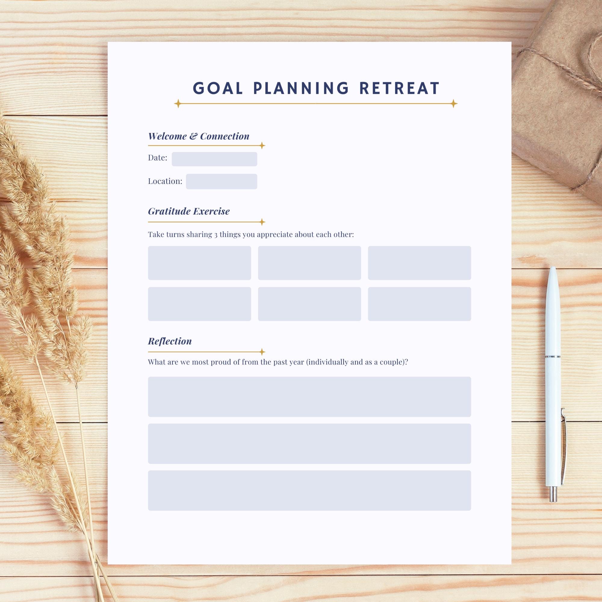 Year in Review for Couples Goal Planning Retreat Printable Couples ...