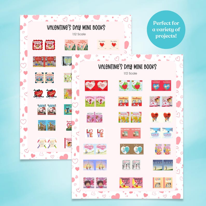 Printable Dollhouse Valentine's Day Books Children's Valentine's Mini ...