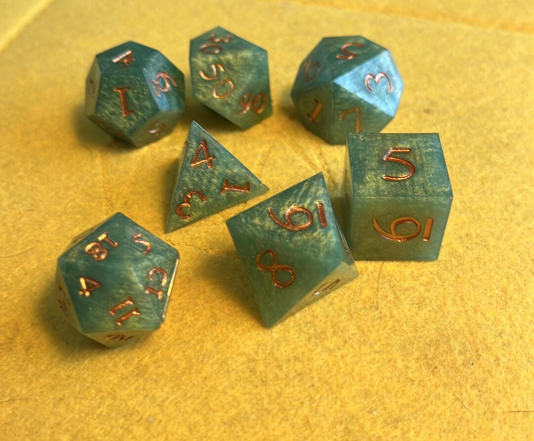 Sharp Edge Dice Sets. Handmade to Order and Painted in a Variety of ...