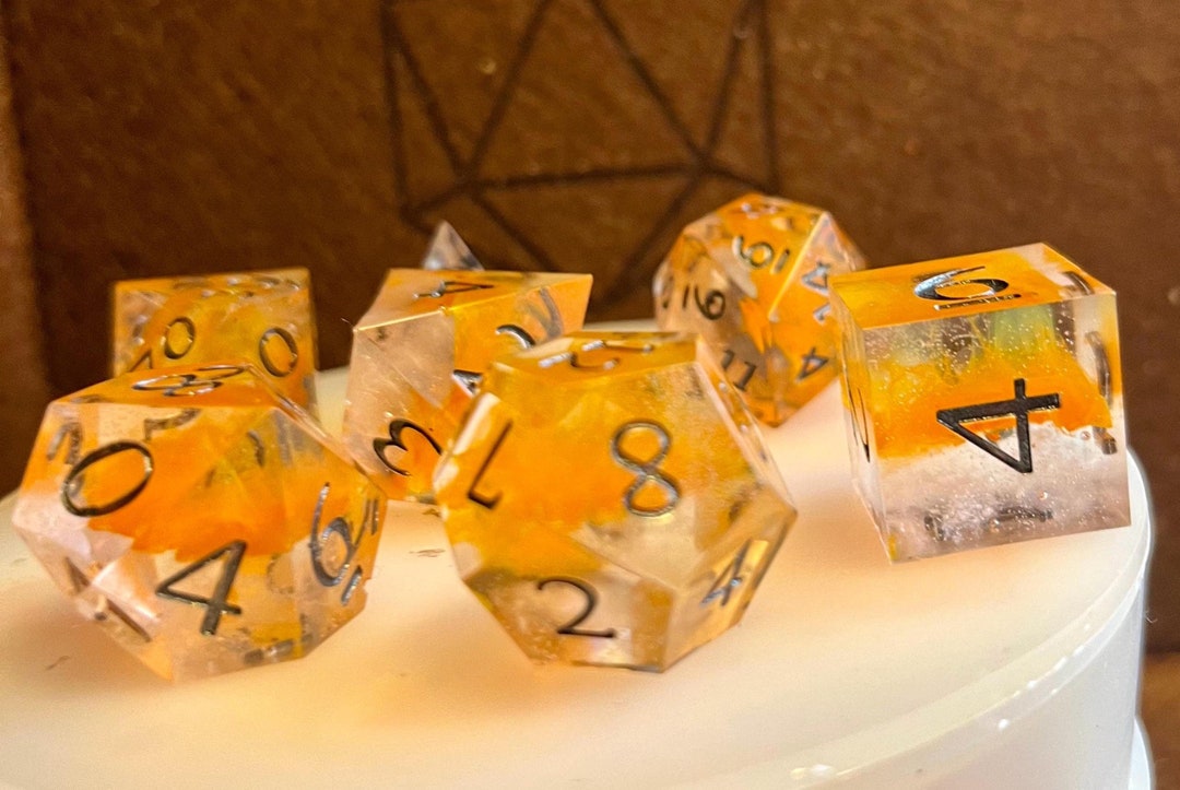 Unique Handmade Fire and Ice Dice, Dnd Dice Sets, 20 Sided Dice, High ...