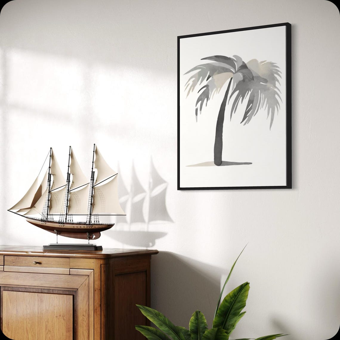 Lone Palm Eco Friendly Framed Palm Tree Wall Art Decor - Etsy
