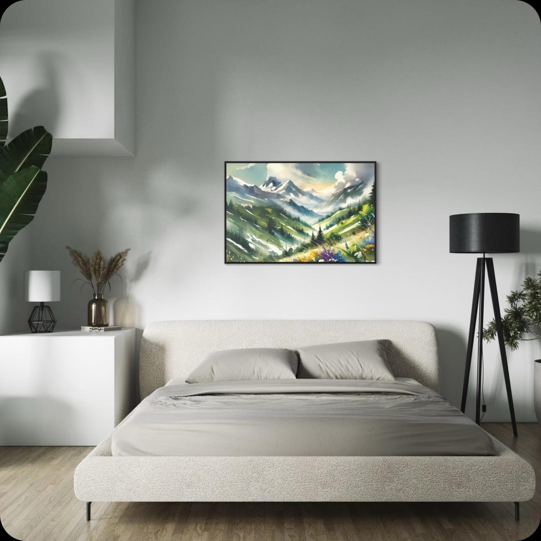 Alpine Meadows Mountain Landscape Framed Canvas Wall Art - Etsy
