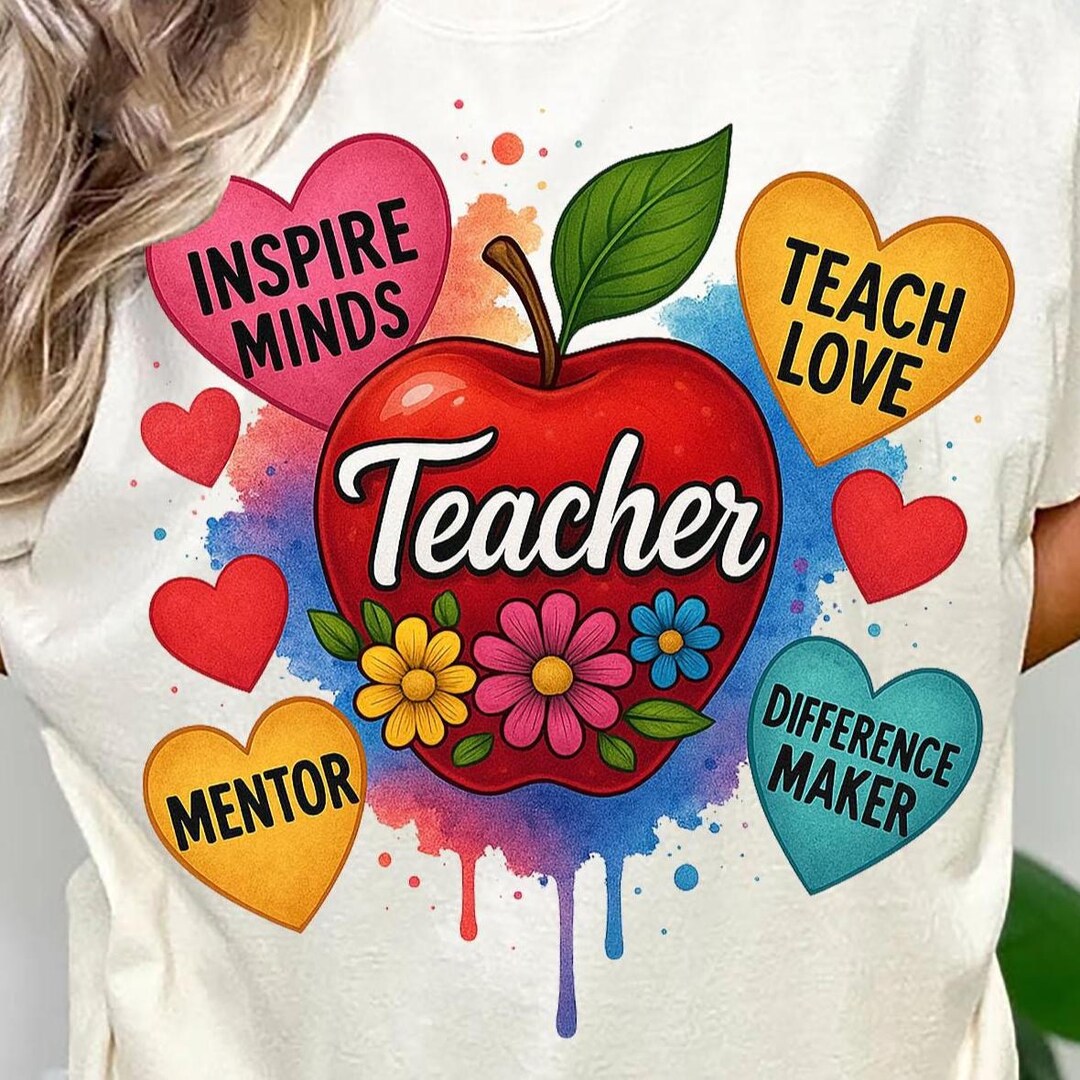 Teacher T-shirt Design, Teaching Shirt PNG, Happy Teacher Appreciation ...
