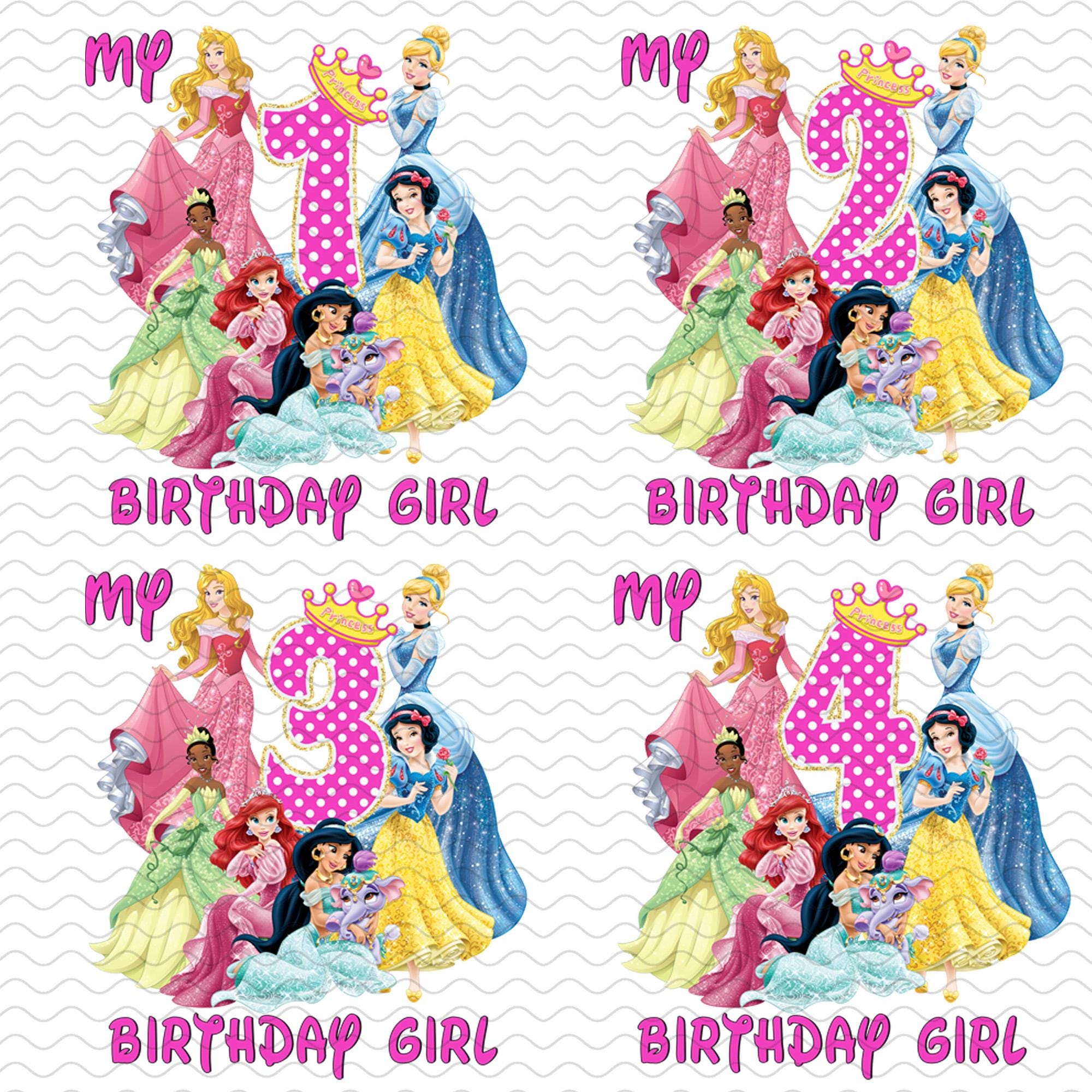 Princess Cartoon Birthday Bundle Png, Princess Number My Birthday ...