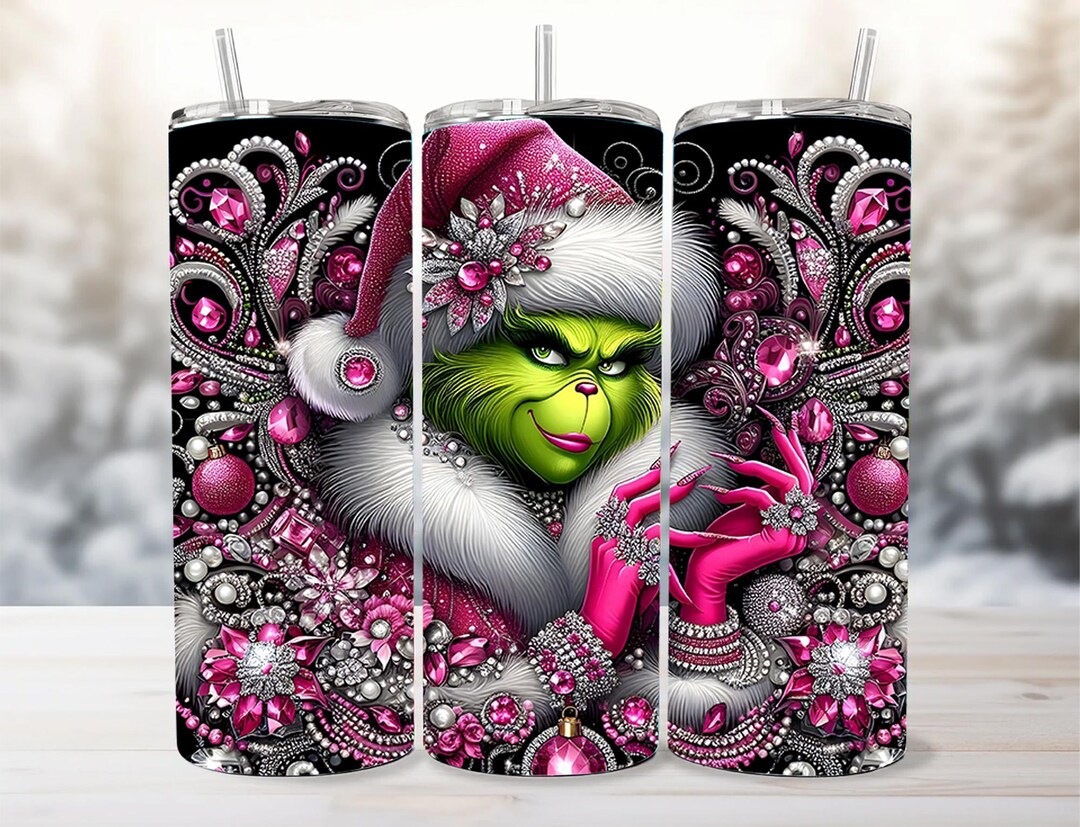 Pink Rhinestone 20oz Tumbler Design for Sublimation, Green Guy Skinny ...