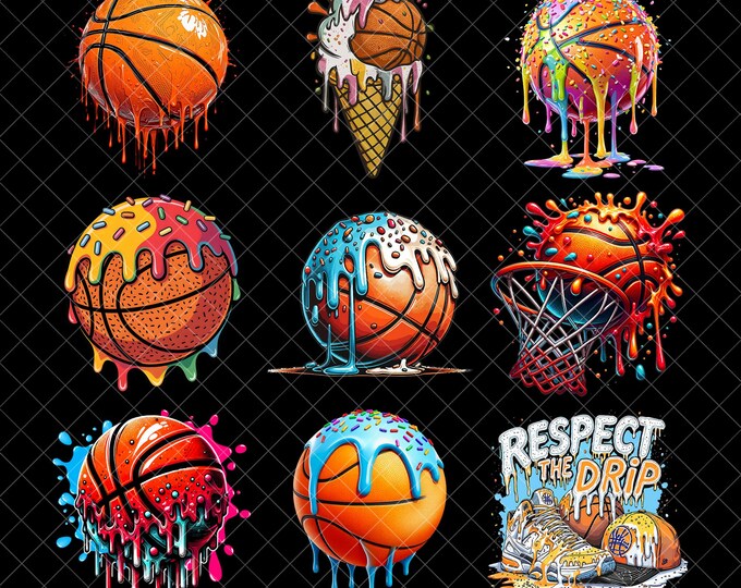 Basketball Drip Png Bundle, Basketball Drip PNG, Basketball T-shirt ...