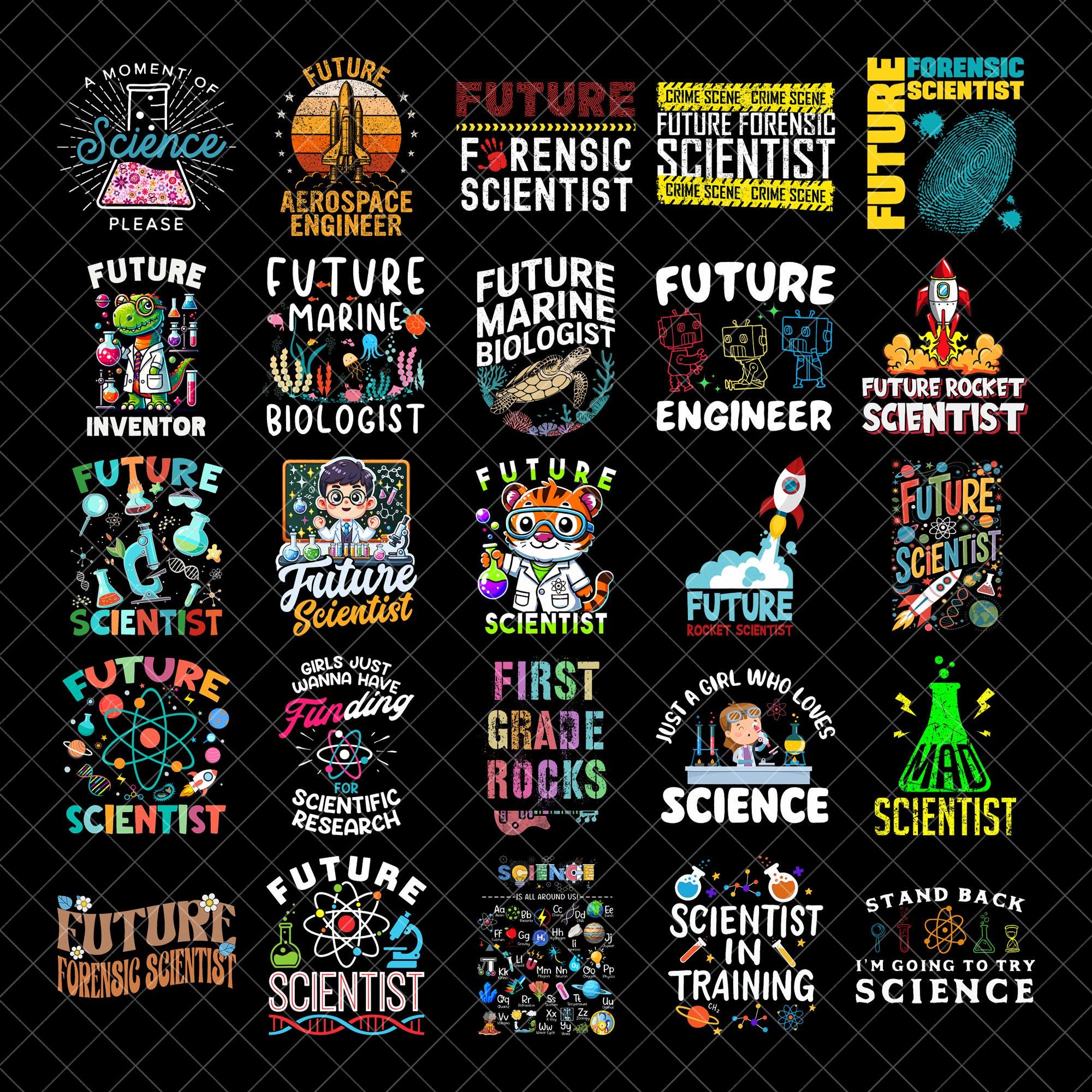 Future Scientist Png Bundle, Instant Download, Funny Science T-shirt ...