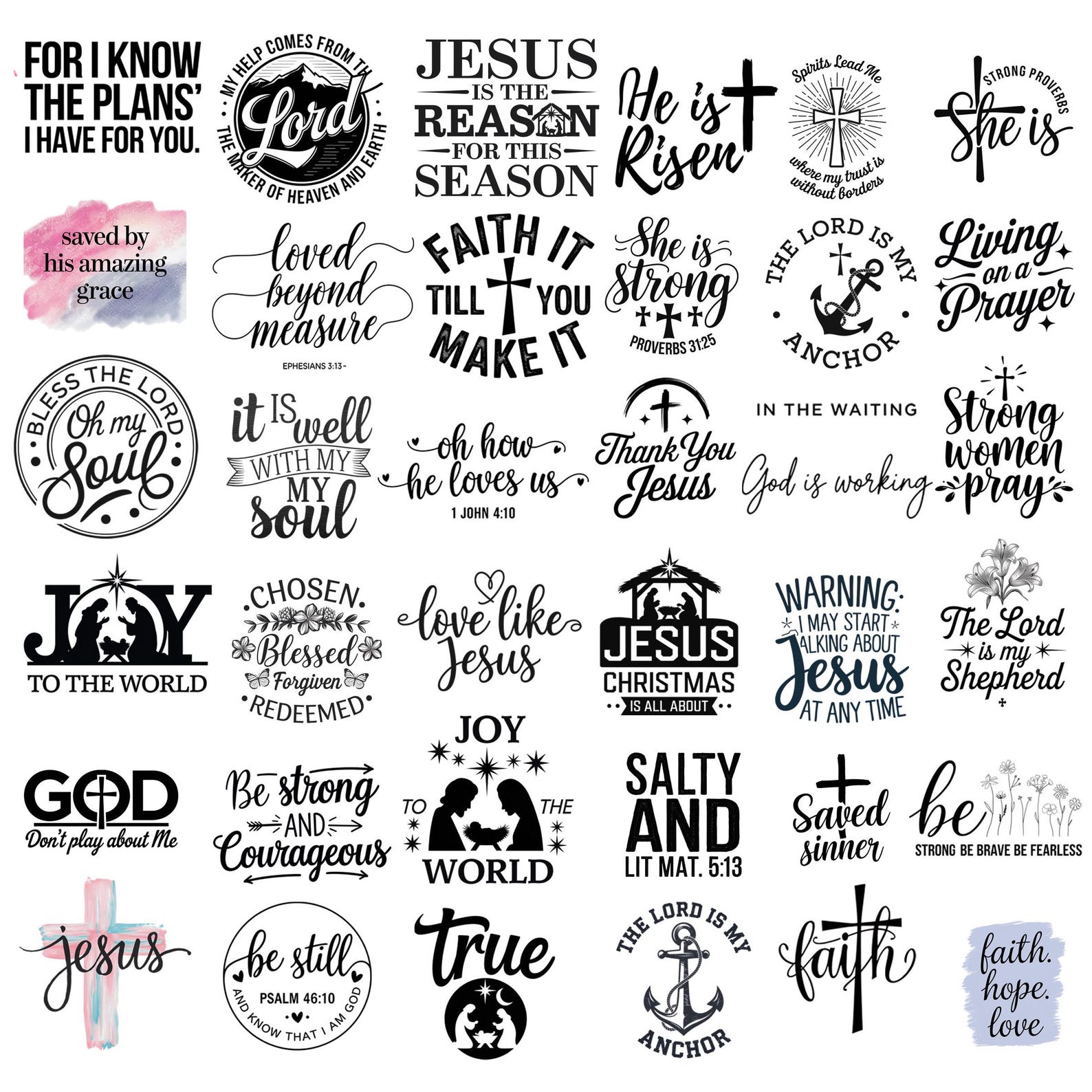 150+ Designs Christian Png Mega Bundle, Scripture Bundle, Bible Verse ...