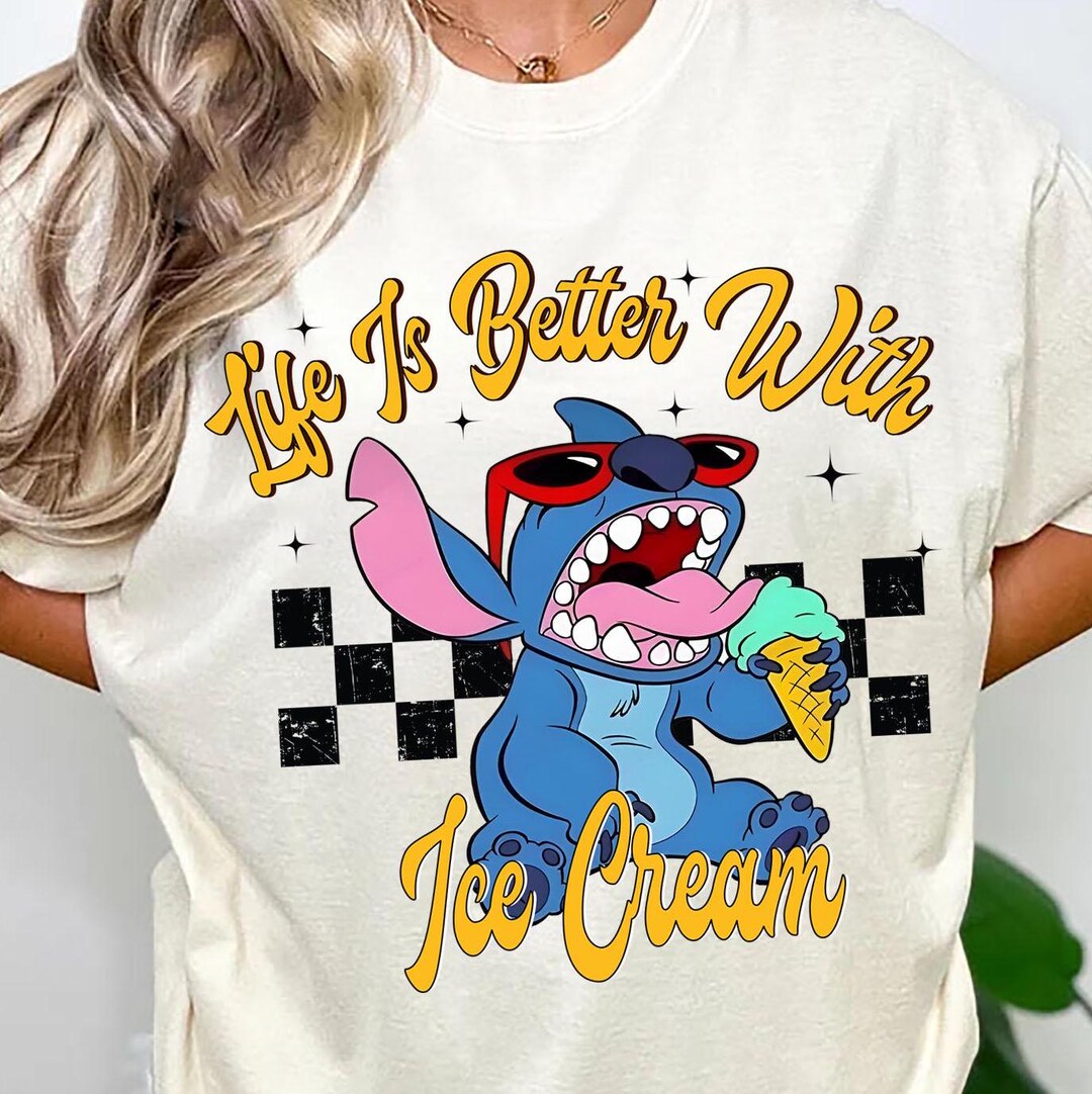 Stitch Cream Design Png, Lio and Stitch Ice Cream Summer Png, Stitch ...