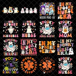 Spooky Nurse PNG Bundle, Halloween Medical Sublimation Designs, Ghost ...