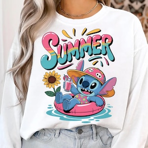 Stitch Hello Summer Vibes Design Png, Stitch on Beach Vibes Png, Stitch ...
