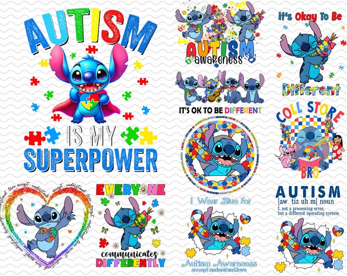 Autism Stitch With Lilo Png, Sublimation Design Download, Autism ...