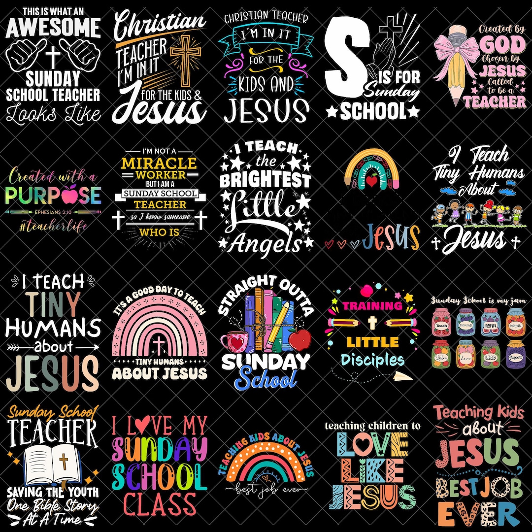 Christian Sunday School Teacher PNG Bundle, I Teach Tiny Humans About ...