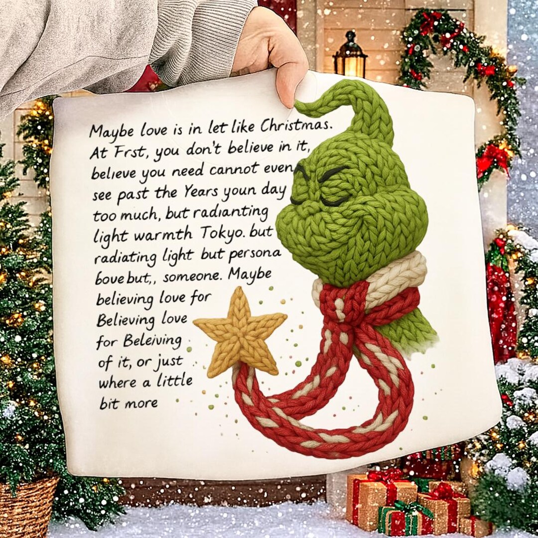 Retro Hand Drawn Grinc Png, Crochet Christmas Characters Png, Christmas ...