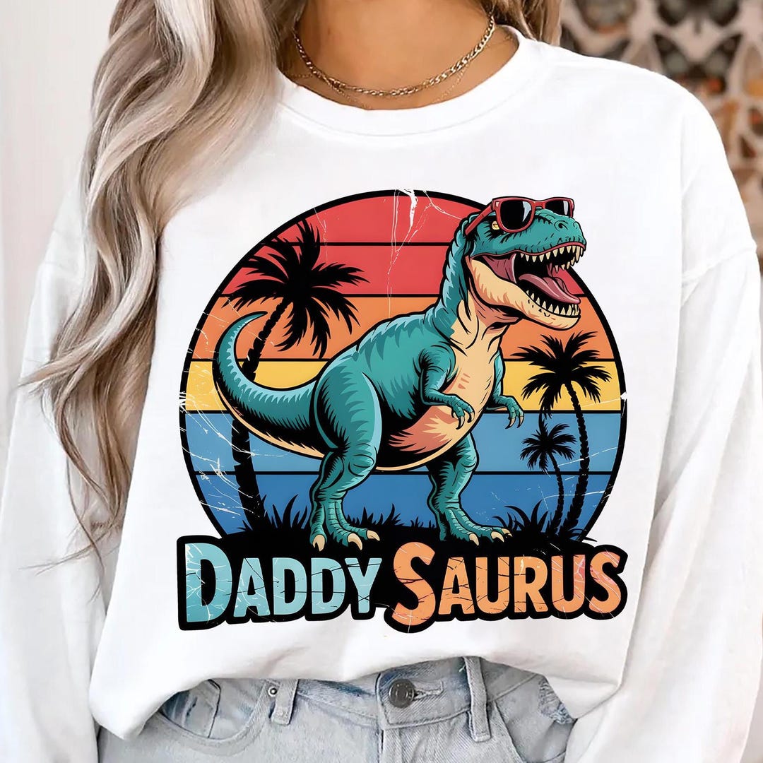 Retro Daddysaurus Png, Daddy Png, Daddy Saurus T-rex Dinosaur Png ...