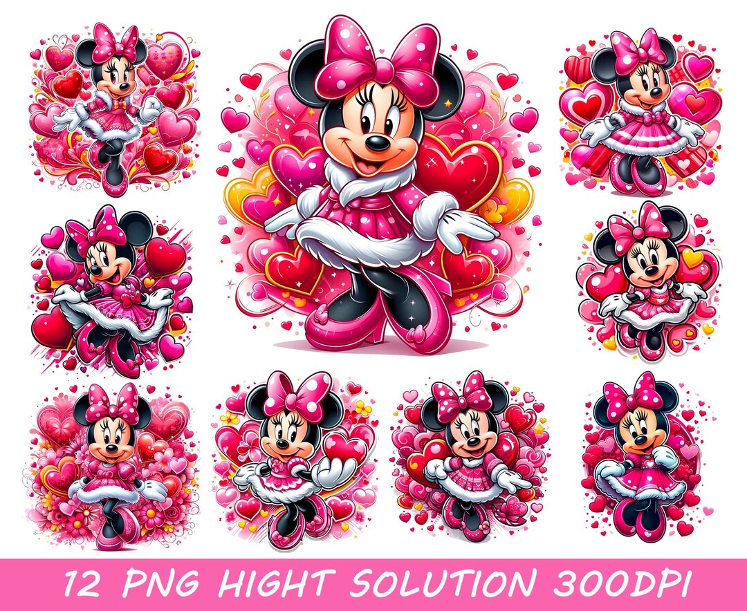 Bundle Cute Princess Cartoon Valentine's Design PNG, Cartoon Chicana ...