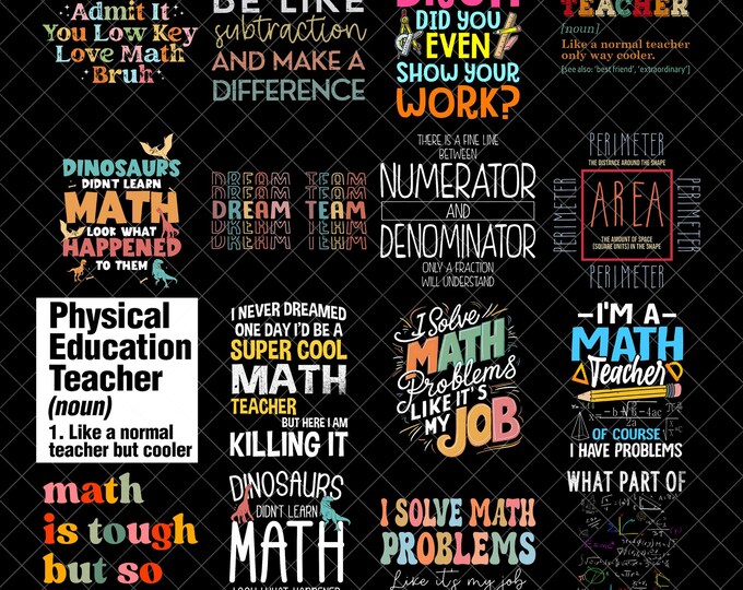 Funny Math Teacher Png Bundle, I Solve Math Problems PNG, STEM ...