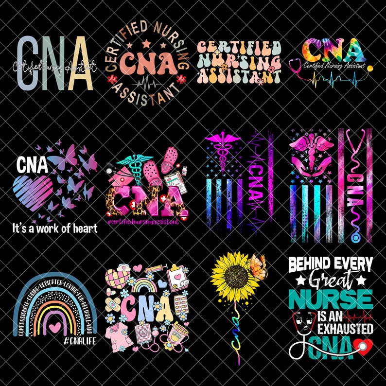 Certified Nursing Assistant PNG Bundle, CNA Sublimation Design, Nurse ...