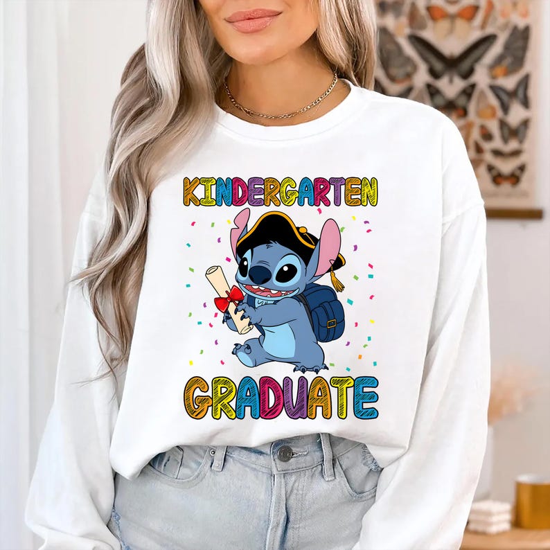 Stitch Senior Design Png, Stitch Graduation 2025 Png, Kindergarten ...