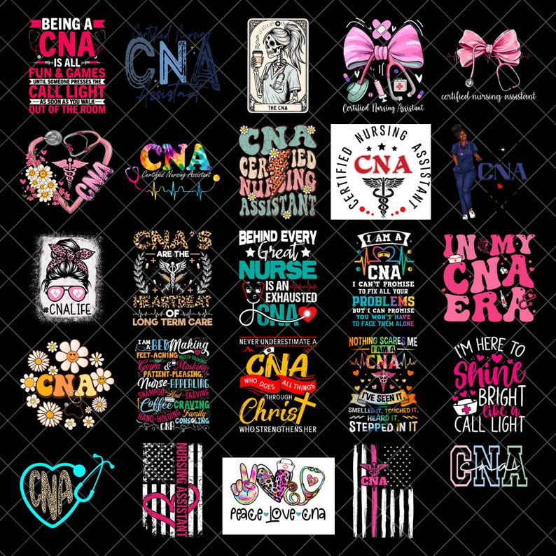 Nurse Cna Floral Png Bundle, Floral Bow Nurse Cna Stethoscope Png ...