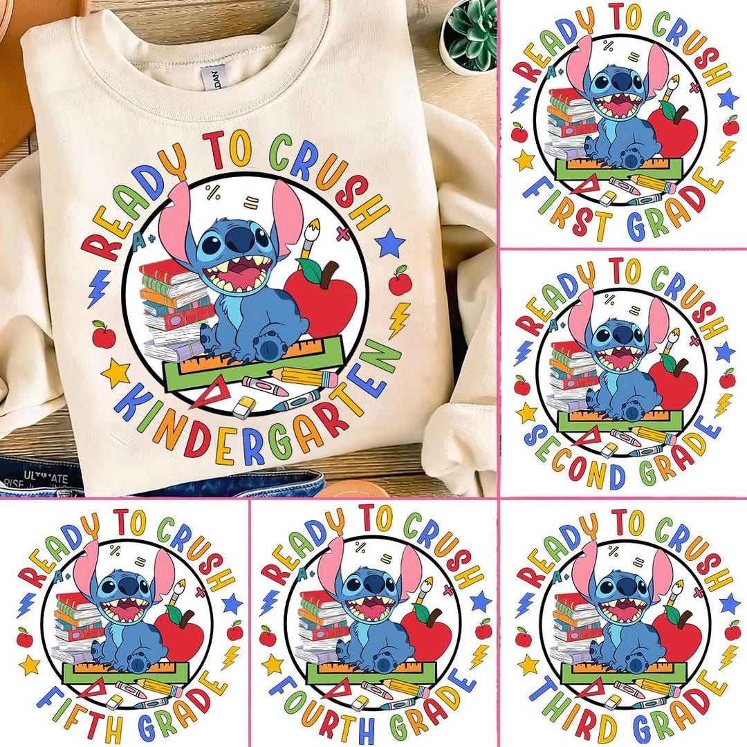 Stitch Back to School Bundle PNG, Retro Back to School Design ...