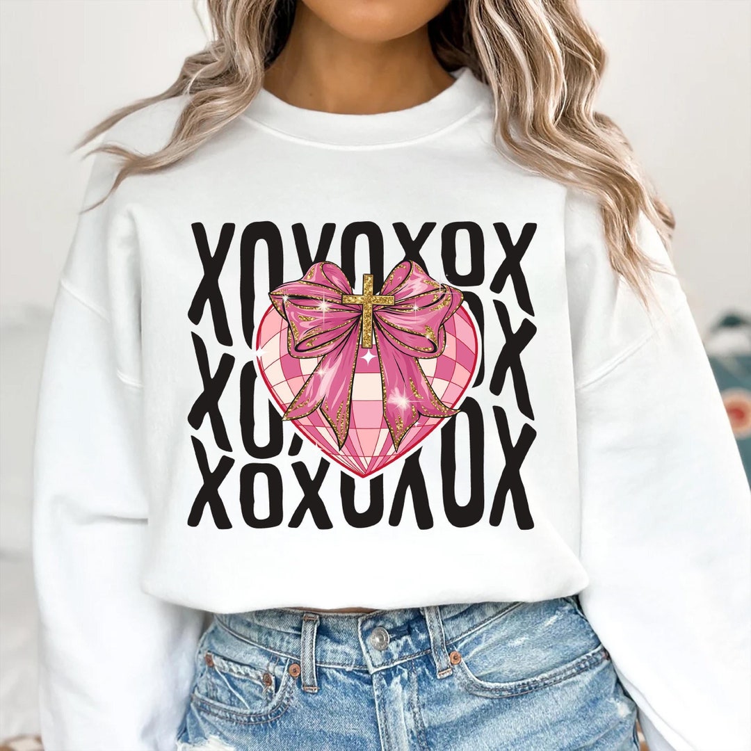 Retro Xoxo PNG, Jesus Loves You Valentine Png Designs, Glitter ...