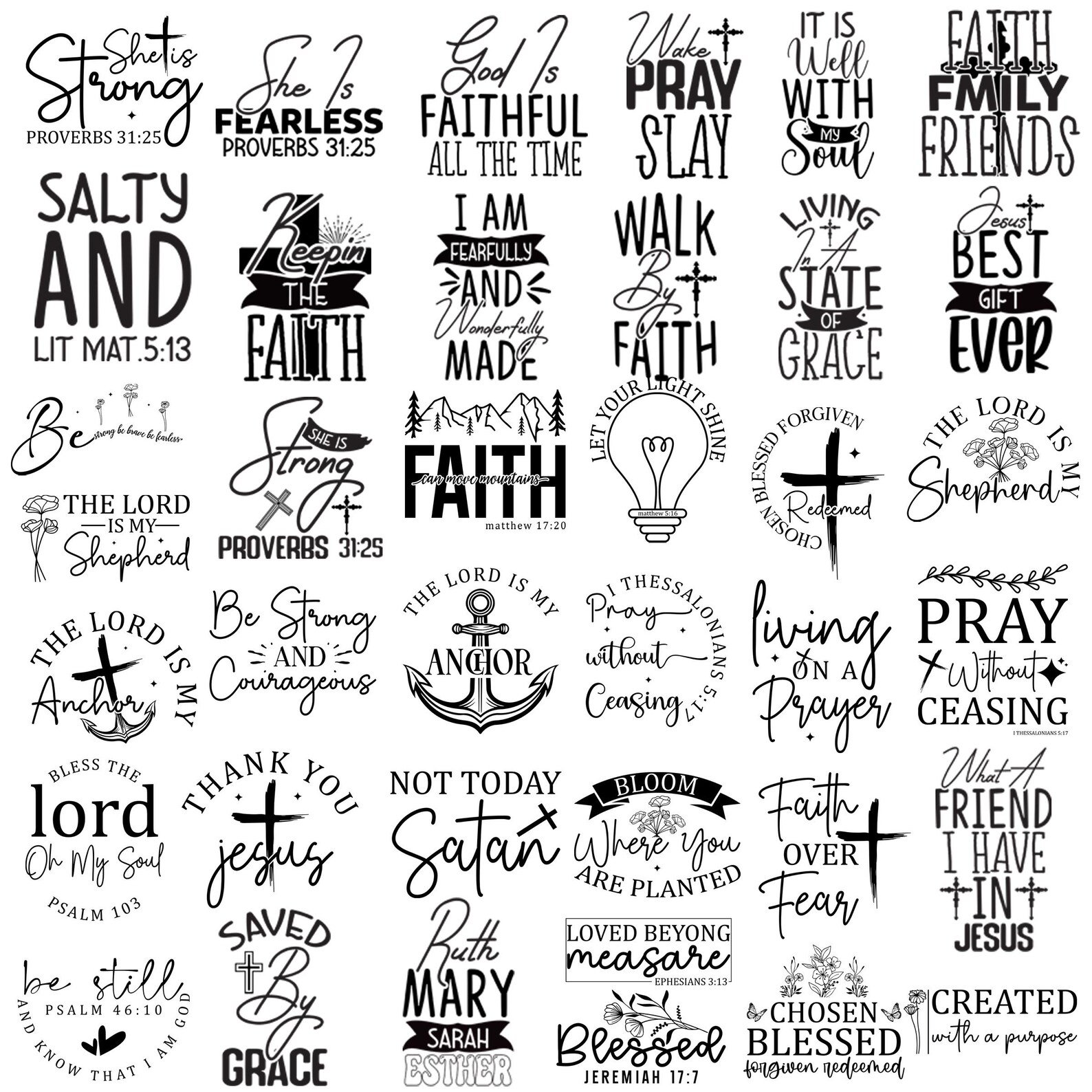 150+ Designs Christian Png Mega Bundle, Scripture Bundle, Bible Verse ...
