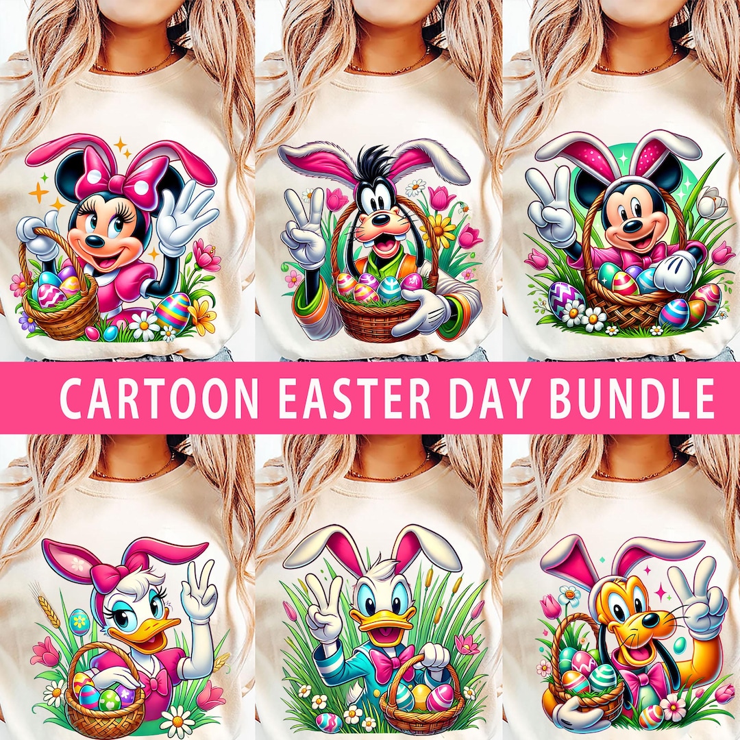 Cartoon Easter Character Png Bundle, Spring Easter Png, Happy Easter ...
