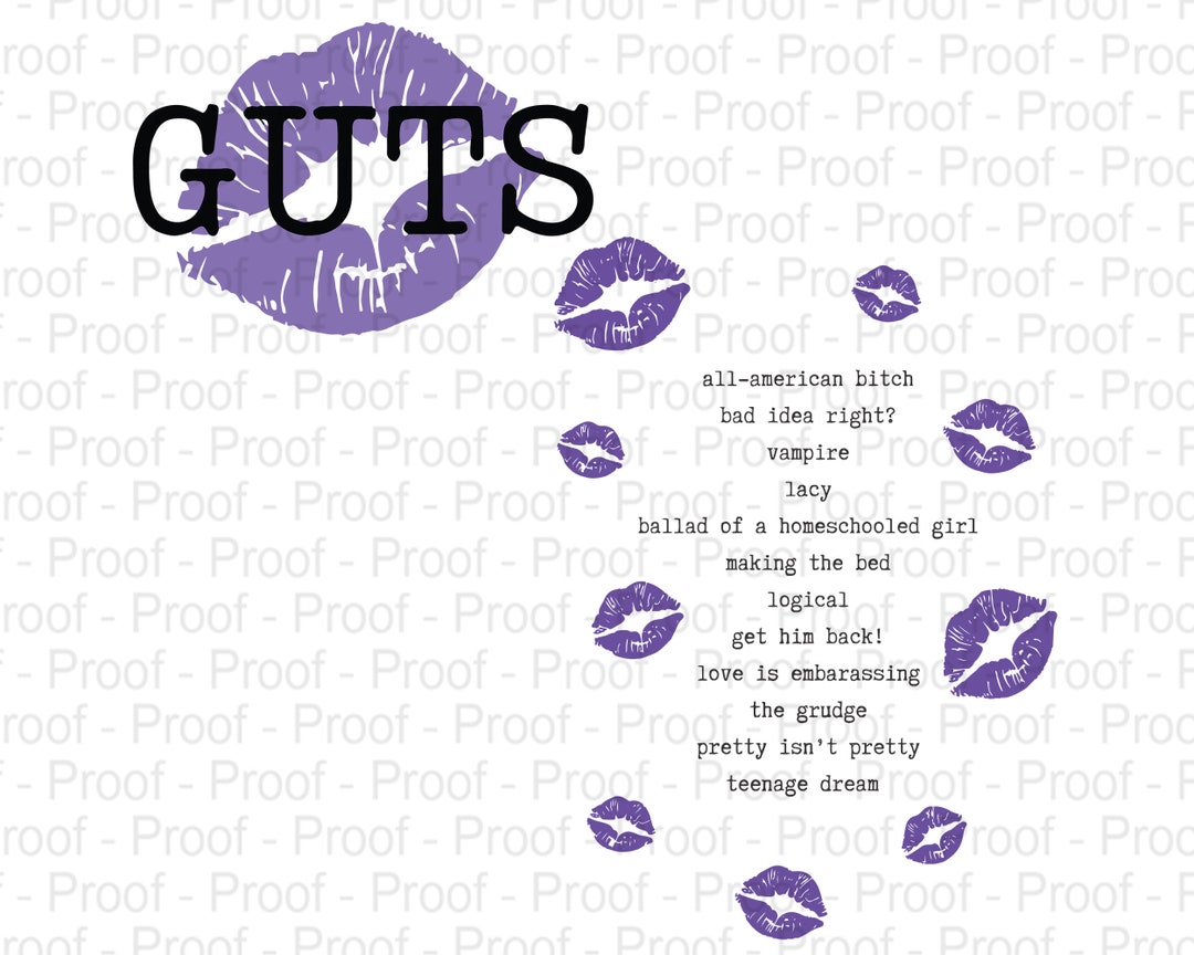 Olivia GUTS Track List PNG Digital Download Cricut Silhouette Cut File ...