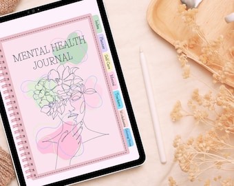 Mental Health Digital Journal With Printable Templates - Etsy