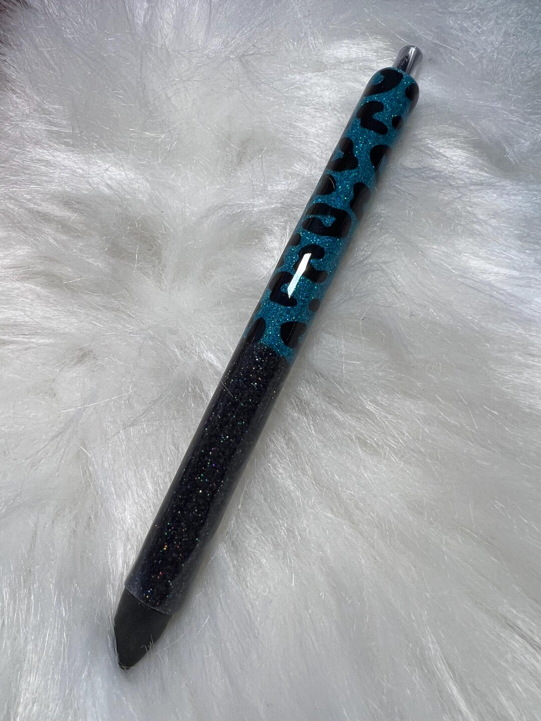 Teal and Black Cheetah Pen - Etsy