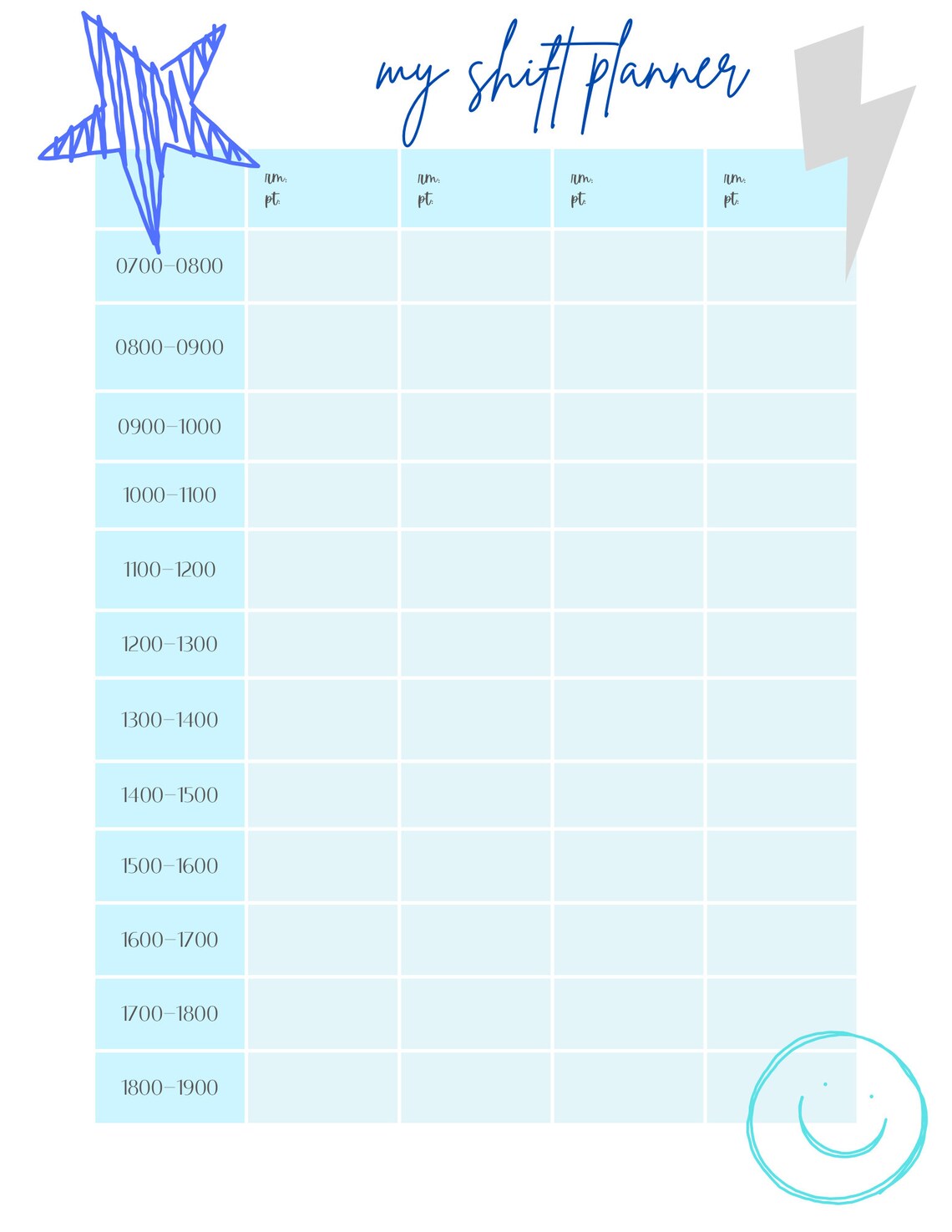 Printable Shift Planner - Etsy