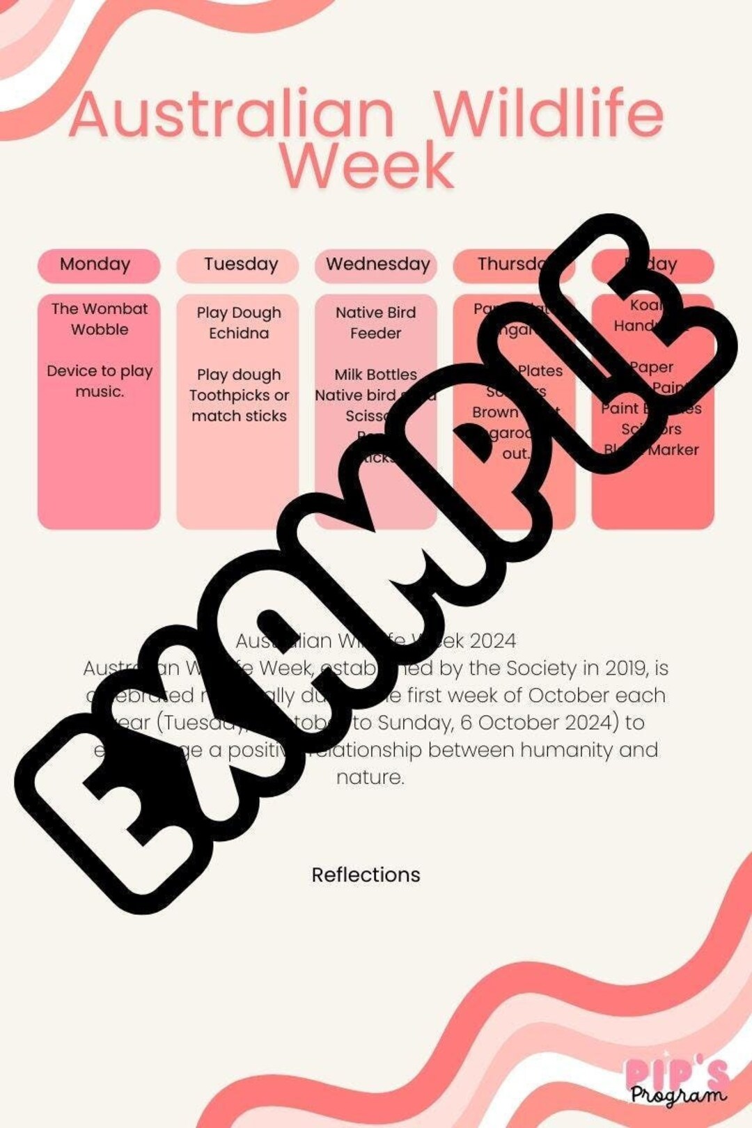 Australian Wildlife Week Example Program 5 Activities + EYLF for FDC ...