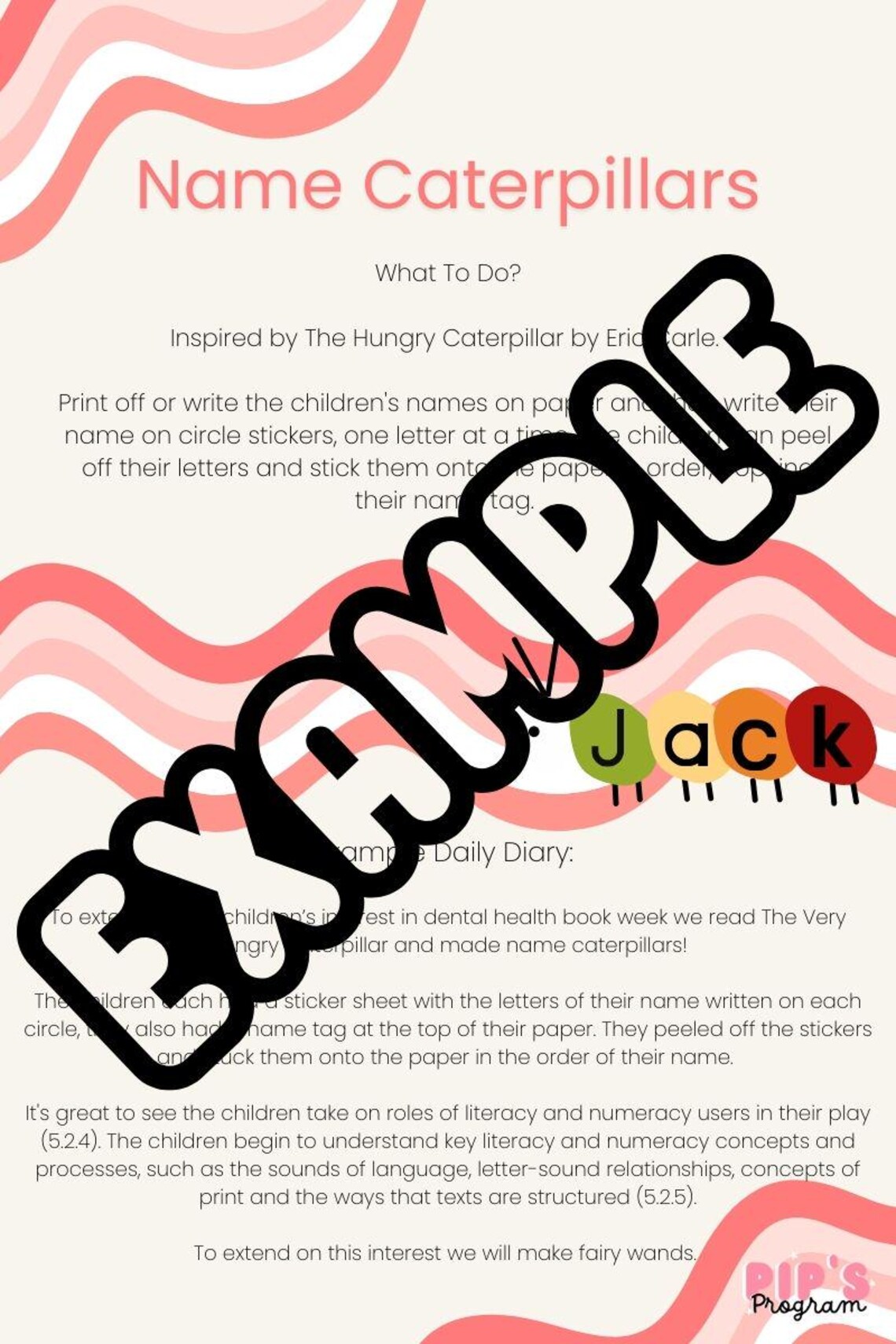 Book Week Example Program 5 Activities + EYLF for FDC and LDC - Etsy