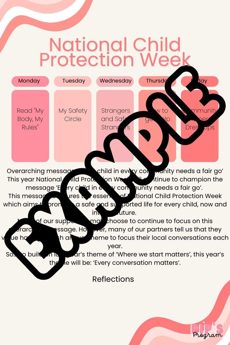 National Child Protection Week Example Program 5 Activities + EYLF for ...